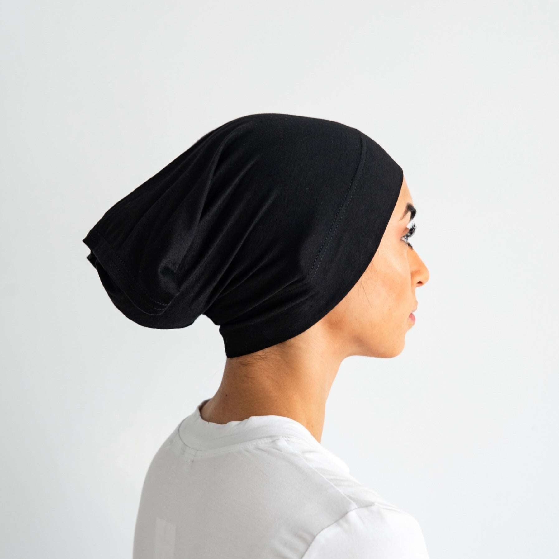 Closed Cotton Hijab Cap - Black | Fajr Noor